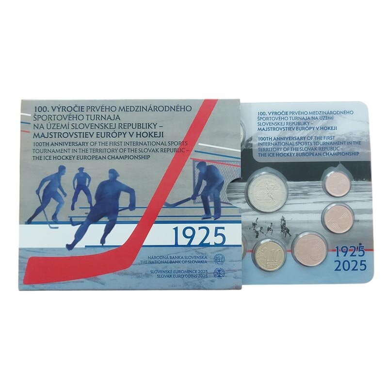 Sada obehových EURO mincí SR 2025 - Majstrovstvá Európy v hokeji ...