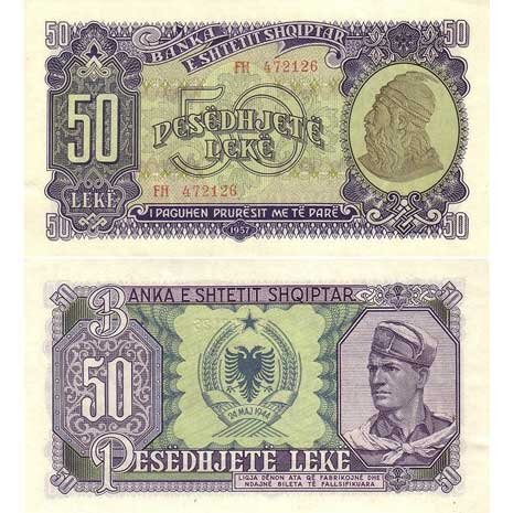 50 Leke 1957 Albánsko