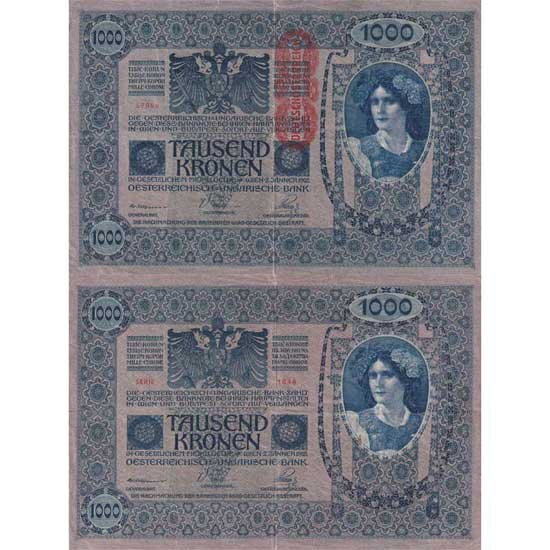 1000 Koruna 1902 (pretlač 1920) Rakúsko