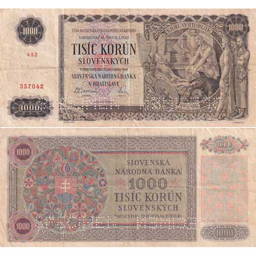 1000 Koruna 1940 Slovenská republika - séria 4A2