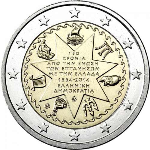 2 EURO Grécko 2014 - Iónske ostrovy